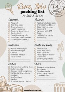How to Pack for a Trip to Rome - Sierra In The City